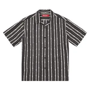 Supreme Old English Stripe Silk Short-sleeve Shirt - Black
