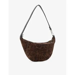 ALLSAINTS Luna Suede Leopard Print Shoulder Bag - Leopard Brown