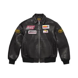Supreme X Vanson Leathers Spider-man Jacket - Black