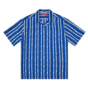 Supreme Old English Stripe Silk Short-sleeve Shirt - Blue