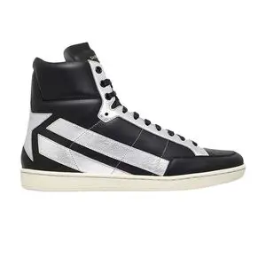 Saint Laurent Court Classic High Silver - Black