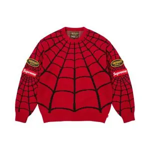 Supreme X Vanson Leathers Spider-man Knit Sweater - Red
