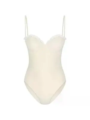 Magda Butrym Scalloped Swimsuit - Neutrals