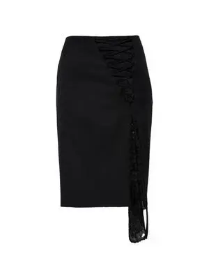 Alexander McQueen Lace-insert Pencil Midi Skirt