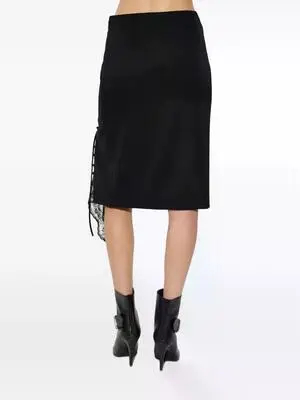 Alexander McQueen Lace-insert Pencil Midi Skirt