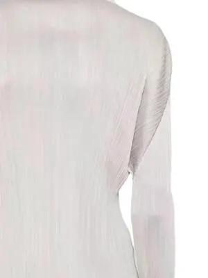 Issey Miyake Long Sleeve High Neck Blouse - Grey