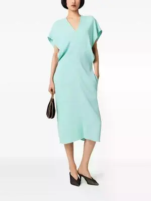 Stella McCartney Draped V-neck Midi Dress - Blue