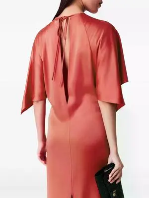 Stella McCartney Cape-sleeve Open-back Maxi Dress