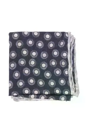 Brunello Cucinelli Geometric-print Pocket Square - Blue