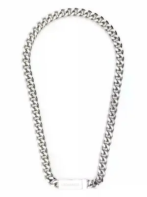 Dsquared2 Logo Plaque Chain Necklace - Silver