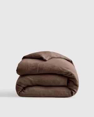 Quince Gauze Duvet Cover - Chocolate