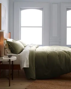 Quince Gauze Duvet Cover - Olive