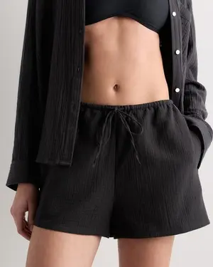 Quince Gauze Shorts - Black