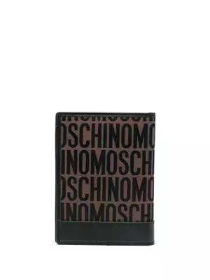 Moschino Jacquard Logo Bi-fold Wallet - Brown