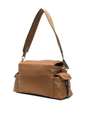 Prada Explore Medium Bag In Re-nylon With Flap - Brown