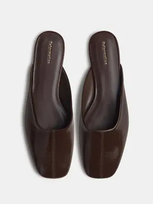 REFORMATION Inez Flat Mule - Brown