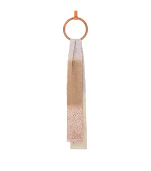 Loewe Wool-silk-cashmere Anagram Scarf - Beige