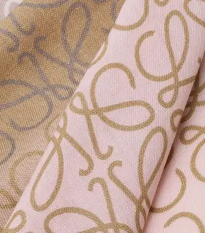 Loewe Wool-silk-cashmere Anagram Scarf - Beige