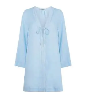 Heidi Klein Linen Ponza Mini Kaftan - Blue