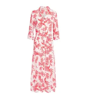 Heidi Klein Silk Maxi Shirt Dress - Red