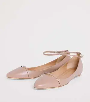 MALONE SOULIERS Mary Leather Ballet Flats - Nude