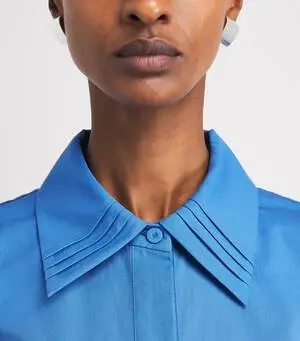 EMILIA WICKSTEAD Cotton Midi Shirt Dress - Blue