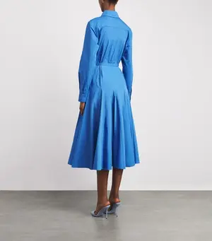 EMILIA WICKSTEAD Cotton Midi Shirt Dress - Blue