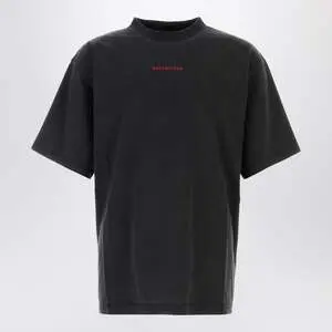 Balenciaga Medium-fit T-shirt With Logo - Light Blue