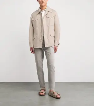 Eleventy Cotton-silk Safari Jacket - Beige