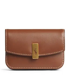 Polo Ralph Lauren Leather Flap Id Card Holder - Brown
