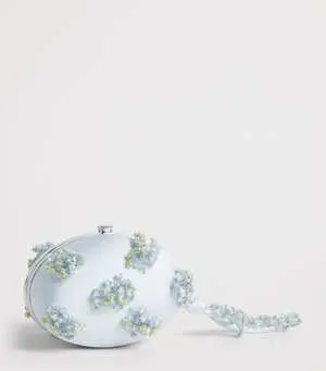 SELF-PORTRAIT Embellished Clutch Bag - Blue
