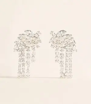SELF-PORTRAIT Crystal Embellished Earrings - Silver