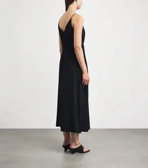 Theory V-neck Maxi Dress With Ruched Sides