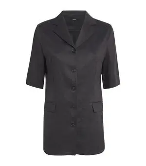 Theory Linen-blend Blazer - Black