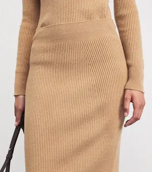 Johnstons Of Elgin Cashmere Ribbed Midi Skirt