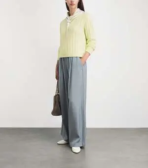 Johnstons Of Elgin Cashmere Ribbed Crew Neck Sweater