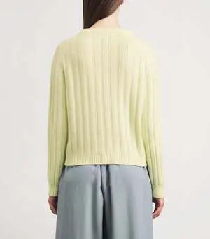 Johnstons Of Elgin Cashmere Ribbed Crew Neck Sweater