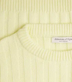 Johnstons Of Elgin Cashmere Ribbed Crew Neck Sweater