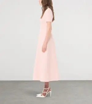 Valentino Garavani Wool-silk Embellished Midi Dress - Pink