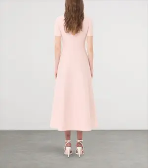 Valentino Garavani Wool-silk Embellished Midi Dress - Pink