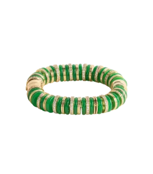 EDDIE BORGO Eddie Borgo Gold-Plated Jade, Malachite, And Pavé Crystal Lenox Bracelet