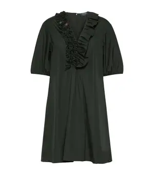 Max Mara Ruffle Mini Dress - Green