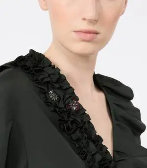 Max Mara Ruffled Mini Dress With Embellishments