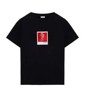 Loewe Stretch-cotton Polaroid Graphic T-shirt - Black