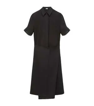 Loewe Cotton-silk Midi Shirt Dress - Black