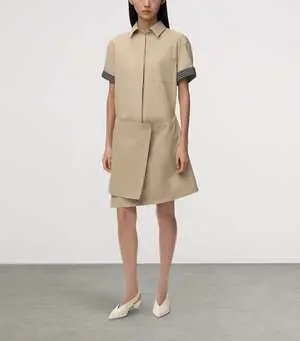 Loewe Cotton-silk Gabardine Midi Shirt Dress - Beige
