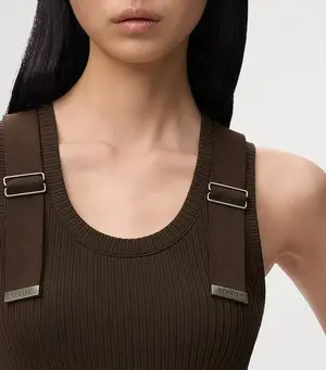 Loewe Ribbed Strap Detail Midi Dress