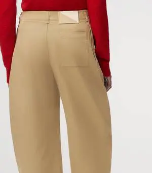 Loewe Cotton Cropped Trousers With Paneled Detail