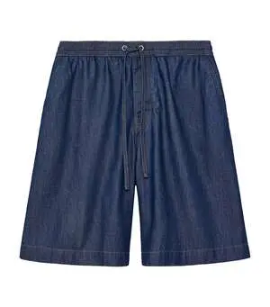 Loewe Drawstring Denim Shorts - Blue