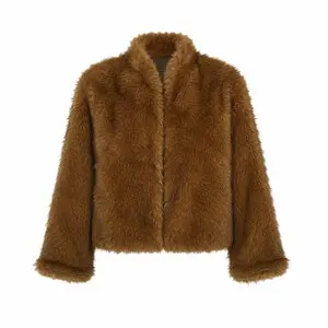 ATS THE LABEL Camille Faux Fur Jacket - Brown